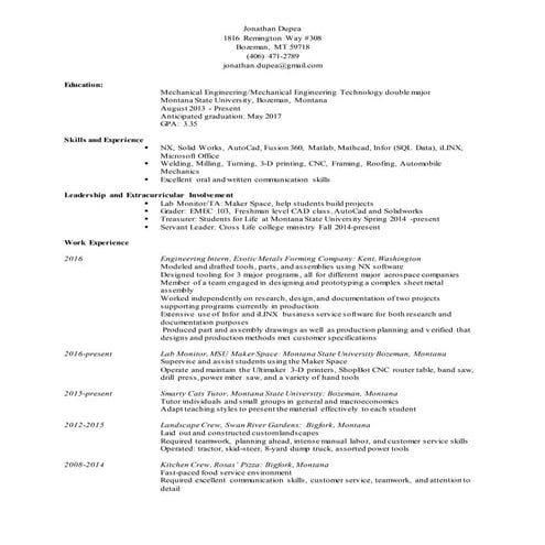 Matthew Heubach Resume 2016 | PDF
