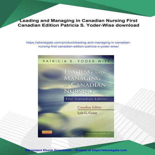 Leading and Managing in Canadian Nursing First Canadian Edition ...