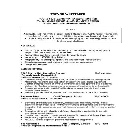 Trevor CV 2016 | DOCX