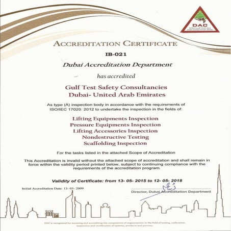 DAC Accreditation Certificate - 2015 | PDF