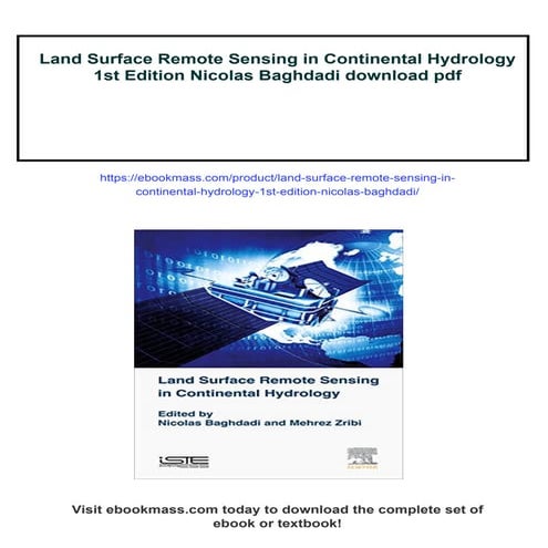 Land Surface Remote Sensing in Continental Hydrology 1st Edition ...