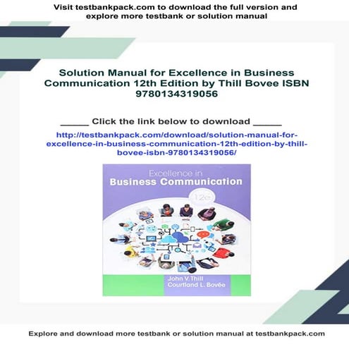 Solution Manual for Excellence in Business Communication 12th Edition ...