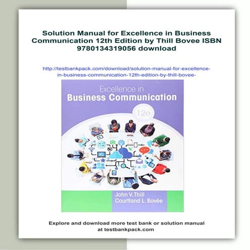 Solution Manual for Excellence in Business Communication 12th Edition ...