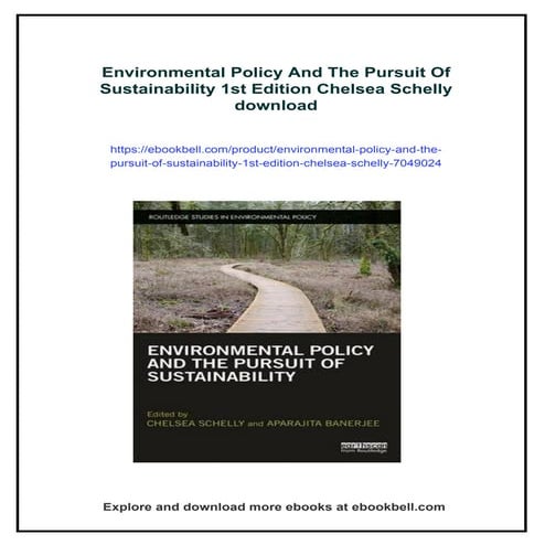 Environmental Policy And The Pursuit Of Sustainability 1st Edition ...