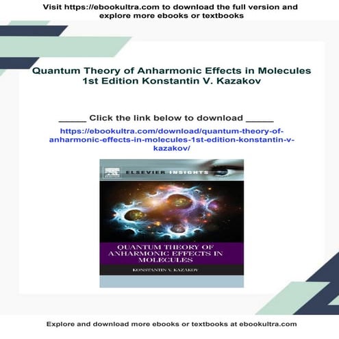 Quantum Theory of Anharmonic Effects in Molecules 1st Edition ...