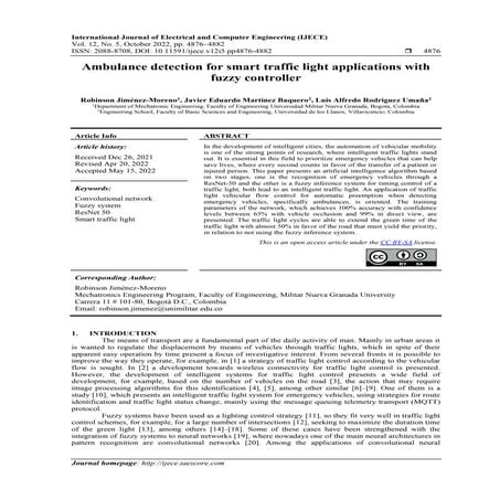 Ambulance Detection For Smart Traffic Light Applications With Fuzzy Controller Pdf
