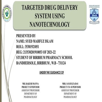 Targeted Drug Delivery System Using Nano Technology . Birbhum pharmacy ...