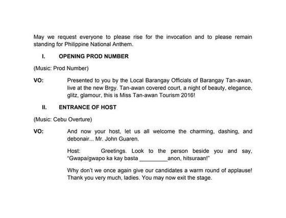 hosting script | PPTX | Prom | Personal Celebrations & Life Events