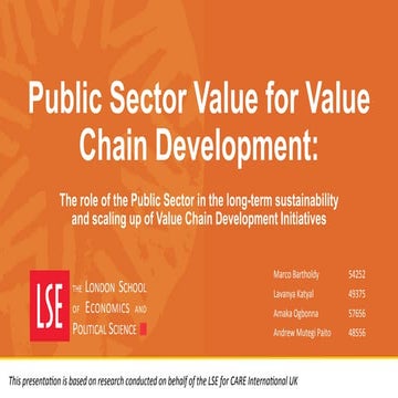 Public Sector Value for Value Chain Development | PDF