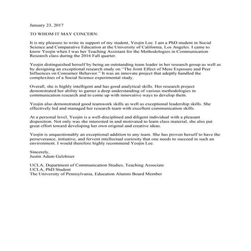 Letter of Recommendation (Comm St 150) | PDF
