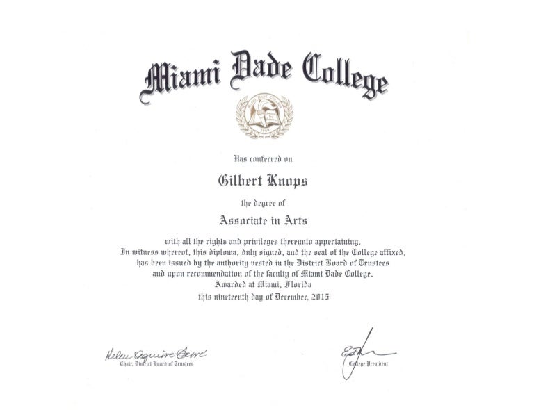Diploma - Associate in Arts