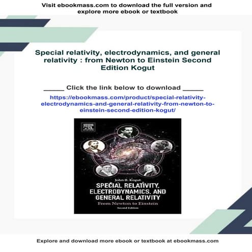 Special relativity, electrodynamics, and general relativity : from Newton to Einstein Second ...