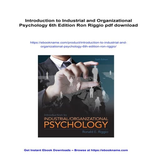 Introduction to Industrial and Organizational Psychology 6th Edition ...