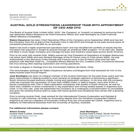 CFO Appointment | PDF