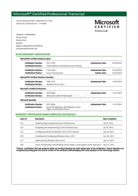 MS_Learning_Transcript.PDF | Computing | Technology & Computing
