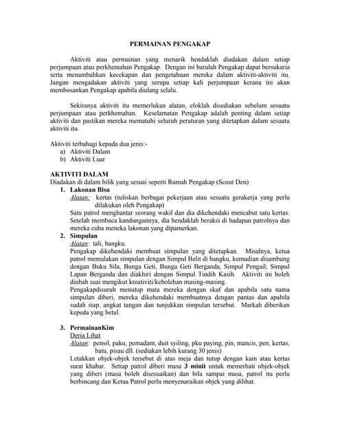 Contoh aktiviti pengkap | PDF