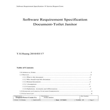 Software Requirement Specification Document 20100317 | PDF