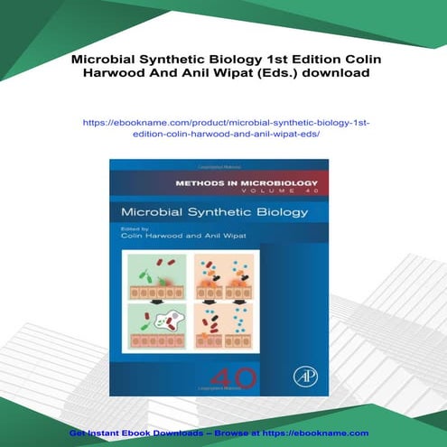 Microbial Synthetic Biology 1st Edition Colin Harwood And Anil Wipat ...