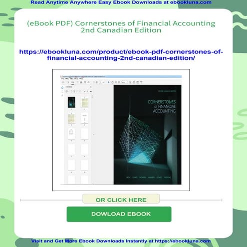 (eBook PDF) Cornerstones of Financial Accounting 2nd Canadian Edition | PDF