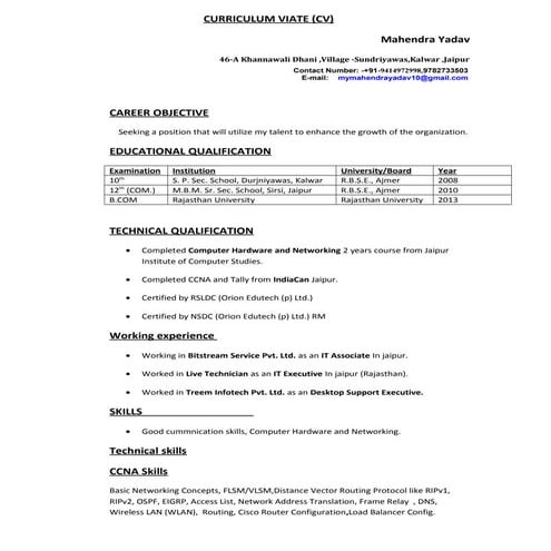 Mahendra resume | PDF