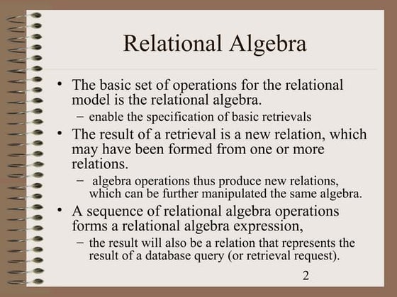 Relational algebra ppt | PPT