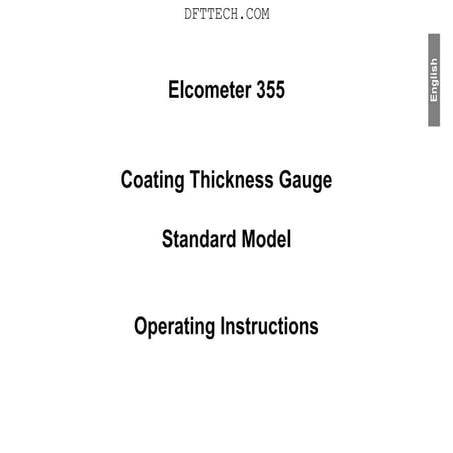 Elcometer 355 Coating Thickness Gauge Standard Model instructions | PDF