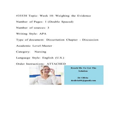 #35538 Topic Week 10 Weighing the EvidenceNumber of Pages 1 ( | PDF