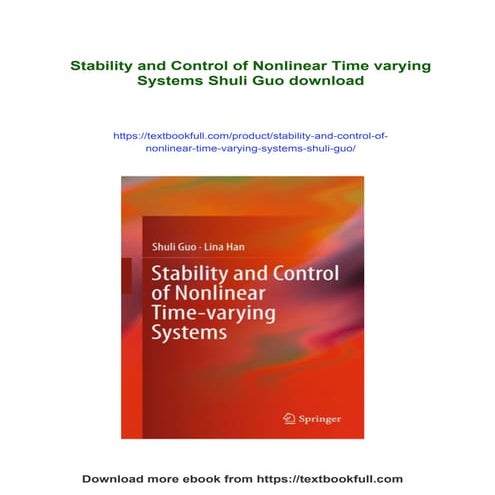Stability and Control of Nonlinear Time varying Systems Shuli Guo | PDF