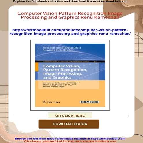 Computer Vision Pattern Recognition Image Processing and Graphics Renu Rameshan | PDF