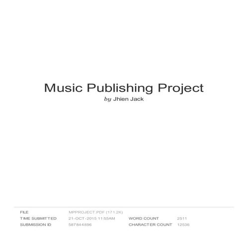 Music Publishing Project | PDF