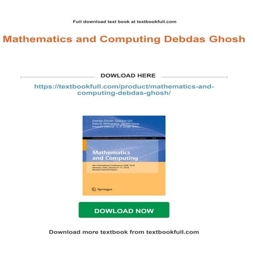 Mathematics and Computing Debdas Ghosh download pdf | PDF