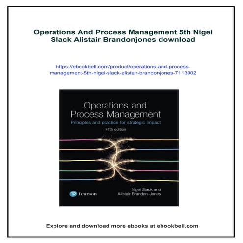 Operations And Process Management 5th Nigel Slack Alistair Brandonjones ...