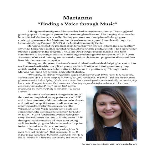 Marianna Tellez success stories writing sample | DOCX