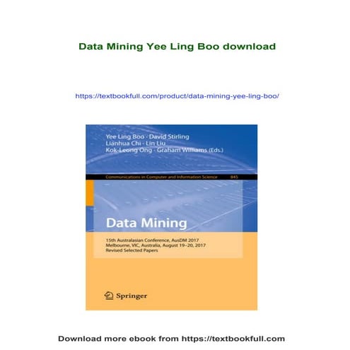 Download full ebook of Data Mining Yee Ling Boo instant download pdf | PDF