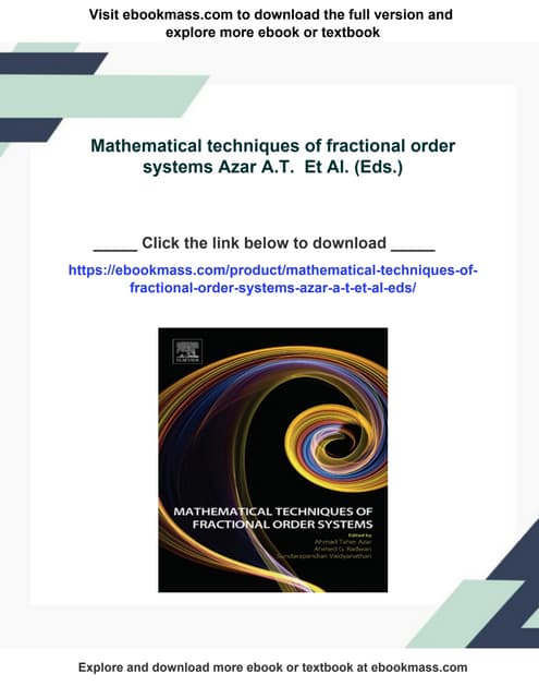 Mathematical Techniques Of Fractional Order Systems Azar A T Et Al