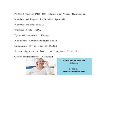 #35593 Topic PHI 208 Ethics and Moral ReasoningNumber of Pages | PDF