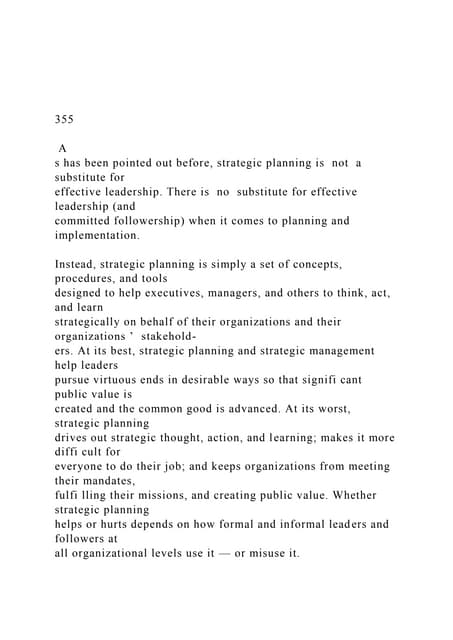 Bryson. chapter 1. why strategic planning is more important than ever | PPT