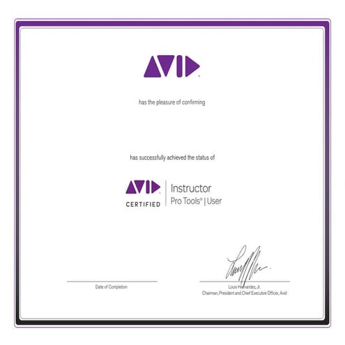 Avid Instructor Pro Tools Certificate | PPT
