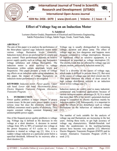 Characteristics Analysis Of Voltage Sag In Distribution System Using Rms Voltage Method Pdf