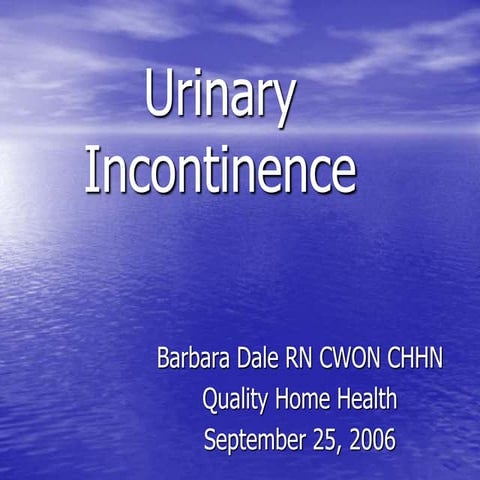 Urinary retention and incontinence | PPTX