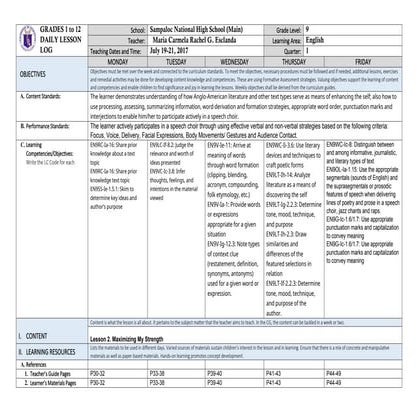 Daily Lesson Plan in ENGLISH6-WEEK-3- Quarter 3 | DOCX