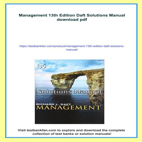 Management 13th Edition Daft Solutions Manual | PDF