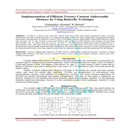 Implementation Of Efficient Ternary Content Addressable Memory By Using
