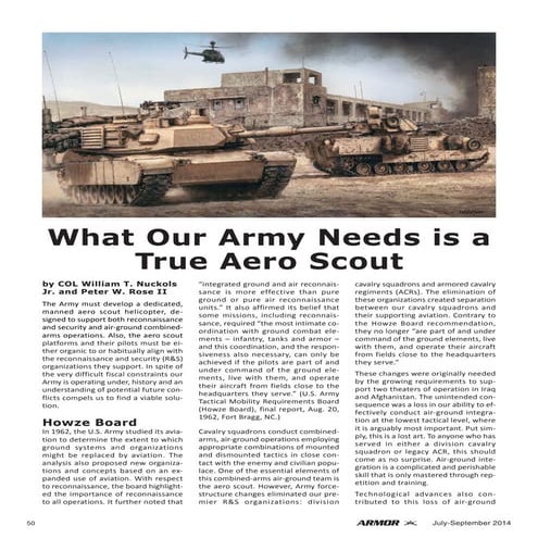 What Our Army Needs is a True Aero Scout | PDF | Aviation Industry | Industries