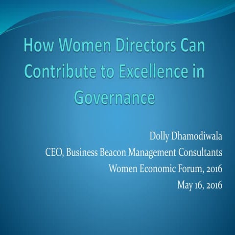 'How Women Directors Can Contribute to Excellence in Corporate ...
