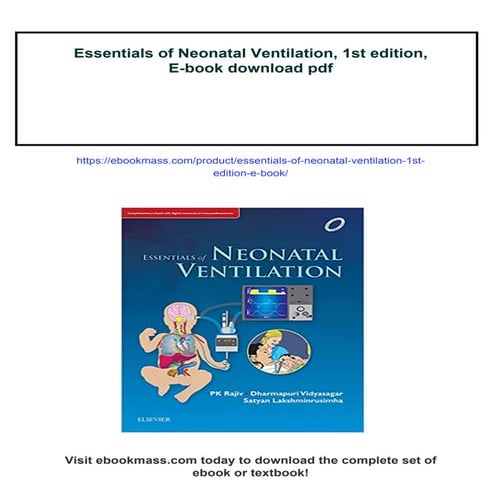 Essentials of Neonatal Ventilation, 1st edition, E-book | PDF