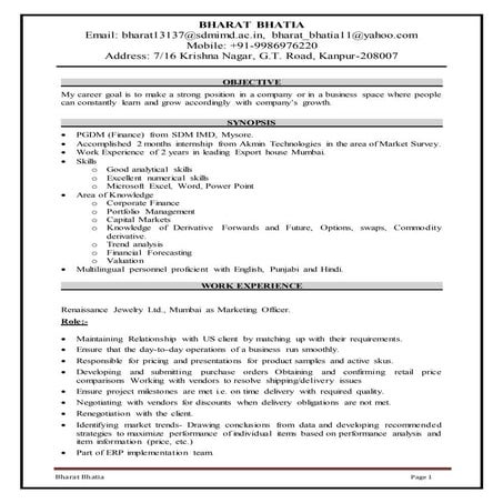 CV_Bharat Bhatia_13137 | PDF