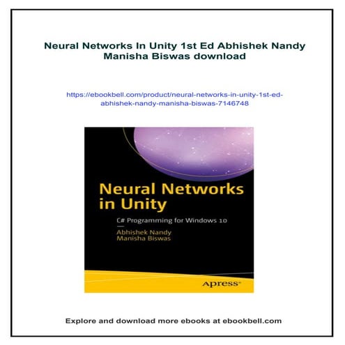 Neural Networks In Unity 1st Ed Abhishek Nandy Manisha Biswas | PDF
