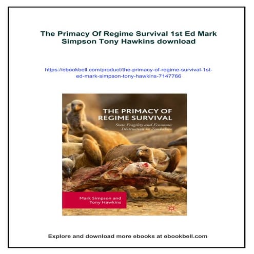 The Primacy Of Regime Survival 1st Ed Mark Simpson Tony Hawkins | PDF