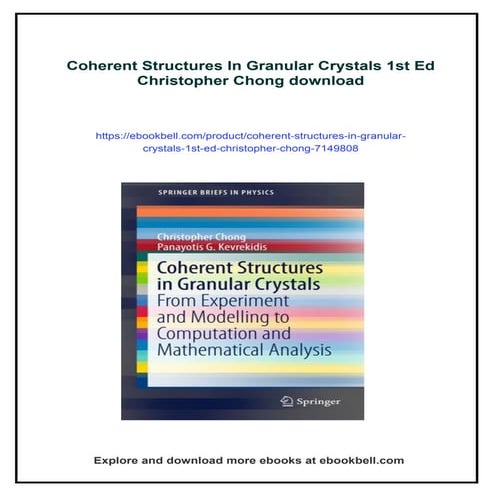 Coherent Structures In Granular Crystals 1st Ed Christopher Chong | PDF